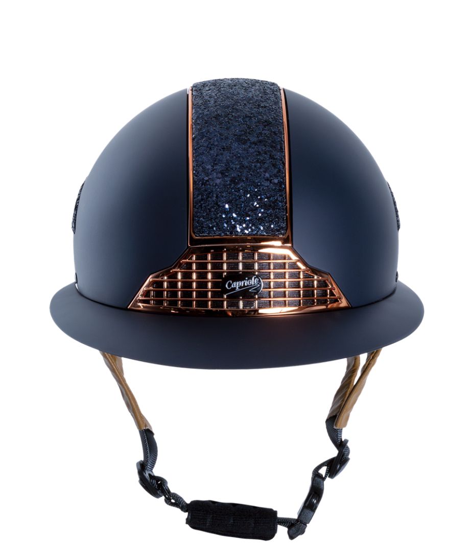 Capriole Vogue Helmet Navy Rose Gold — Saddle Creek
